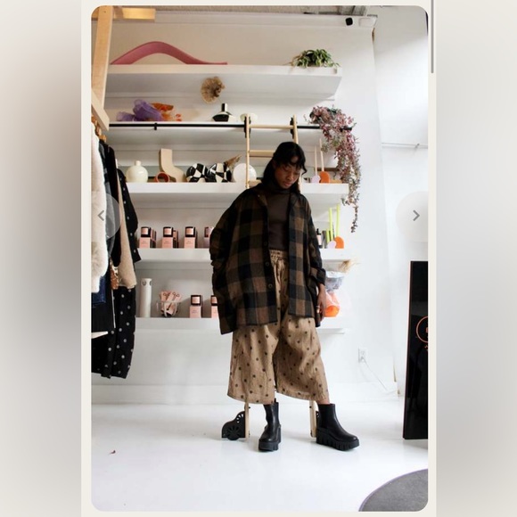 Ichi Antiques | Jackets & Coats | Ichi Antiques Orihimedaki Block Check Jacket Wool Brown | Poshmark